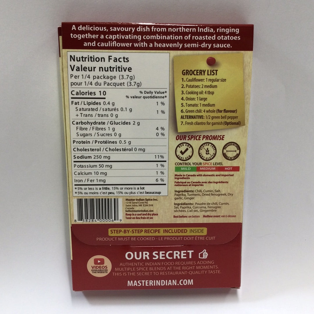 Master Indian Spice ALOO GOBI Spice – Terrens Wellness Centre